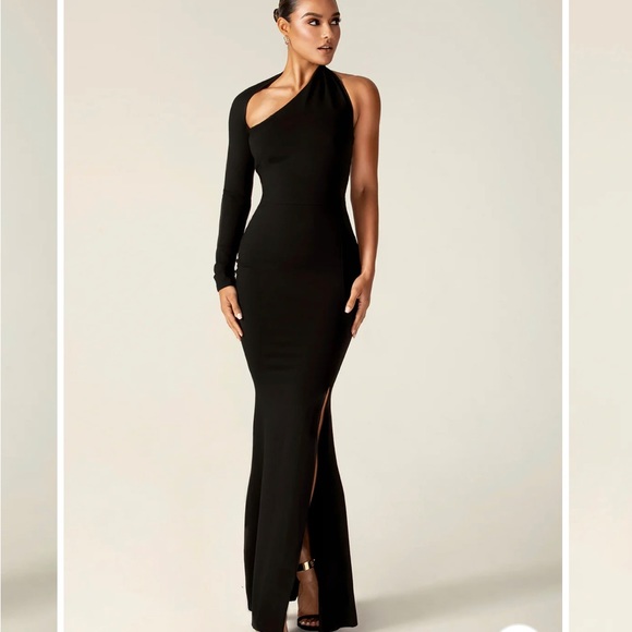 Alieva | Dresses | Lilux One Shoulder Modern Maxi Dress Black | Poshmark